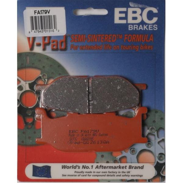 商品名BRAKEPAD SEMISNTRD FA179VEBC Brakes FA179V Semi Sintered Disc Brake Pad, Black, One-Sizeブランド：EBC Brakes商品サイズ：高さ：1.2 c...