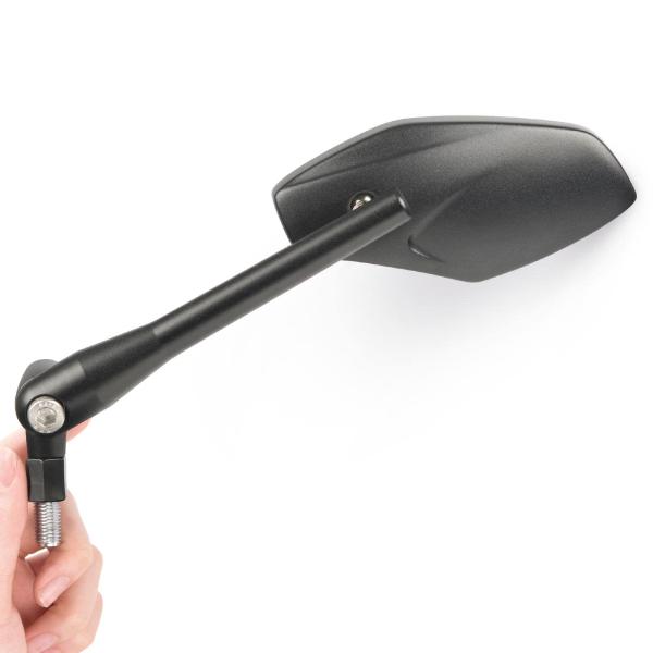 商品名: KiWAV メデューサ バイクミラー アルミ製 黒 10mm 1.25ピッチと5/16インチのボルト付き 汎用 バイクサイドミラー バイク用ミラー 左右セット KiWAV Motorcycle Mirrors Medusa Bla...