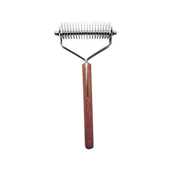 商品名Mars Coat King Double Wide De-Matting Undercoat Grooming Rake Stripper Tool for Dogs and Cats, Stainless Steel with W...