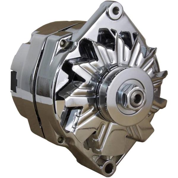 商品名Rareelectrical New Chrome Chevy Alternator Compatible With 110 Amp 3-Wire Or 1-One Wire Setup 65-85 Self Exciting By ...