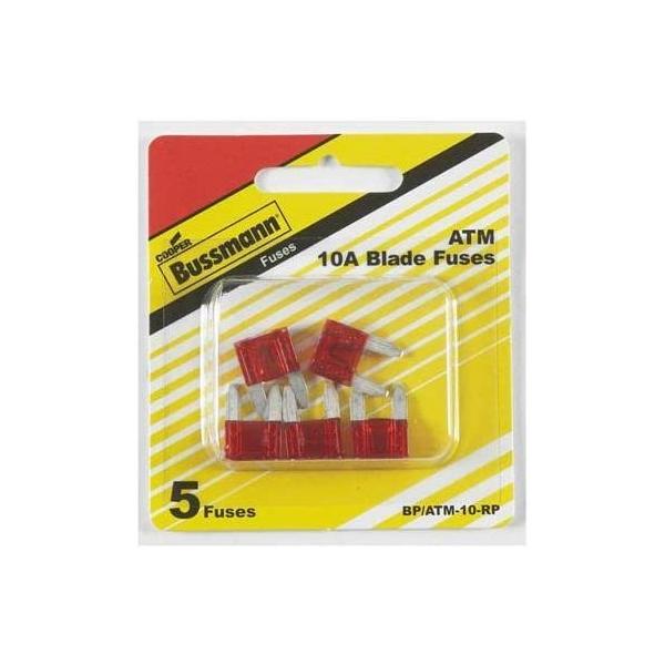 商品名Bussmann atm-10レッドATM 10 Amp fast-acting自動車ミニブレードヒューズ   5 PerボックスBussmann ATM-10 Red ATM 10 Amp Fast-Acting Automotiv...