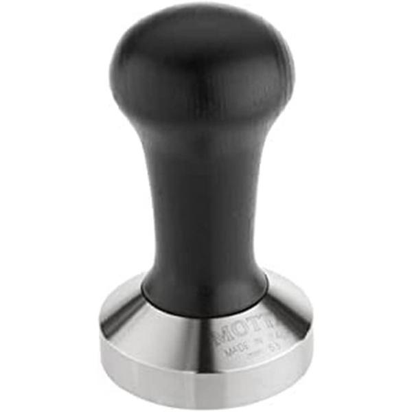 商品名Motta 8140/B Tamper en acier inoxydable plat avec manche en bois noir v ritable 53 mmMotta Professional 53 mm Flat Ba...