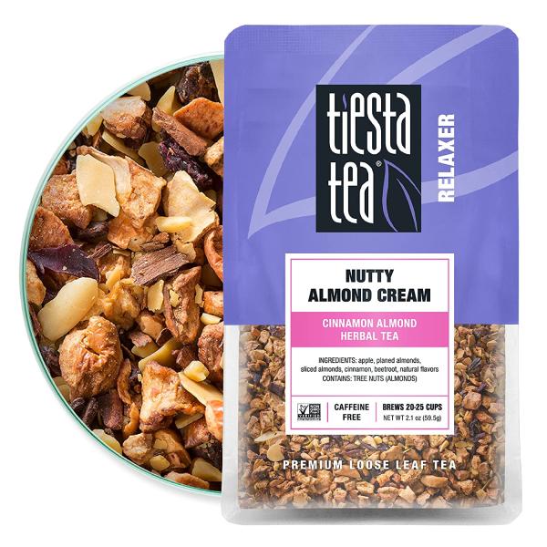 商品名Tiesta Tea - Nutty Almond Cream, Loose Leaf Cinnamon Almond Herbal Tea, Non-Caffeine, Hot &amp; Iced Tea, 1.9 oz Pouc...