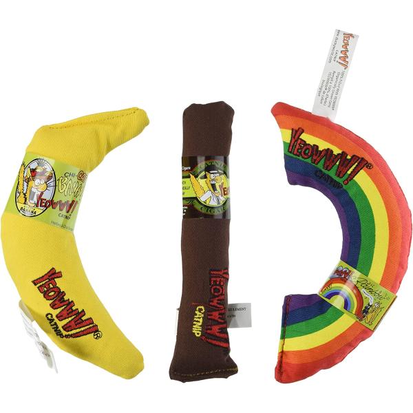 商品名YEOWWW! CATNIP TOY VARIETY PACK ★ CIGAR &amp; BANANA &amp; RAINBOW ★ MADE IN USA 141［並行輸入］Yeowww! Catnip Toy Variety ...