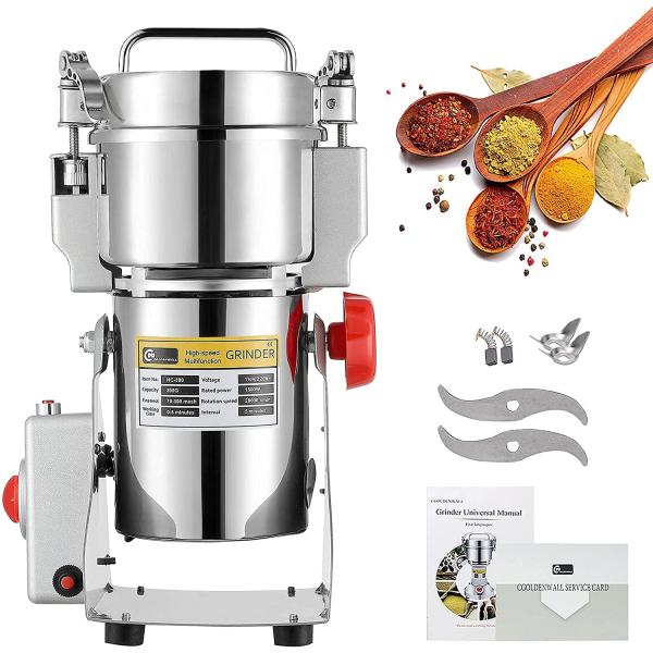 商品名：CGOLDENWALL 300g High-Speed Electric Grain Grinder Mill Stainless Steel Powder Grinder Machine Commercial Grain Mill...