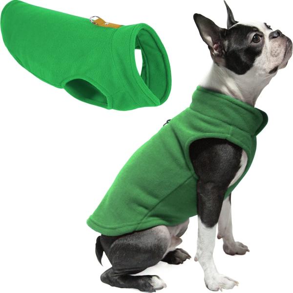 商品名Gooby Fleece Vest Dog Sweater - Green, X-Small - Warm Pullover Fleece Dog Jacket with O-Ring Leash - Winter Small Dog...
