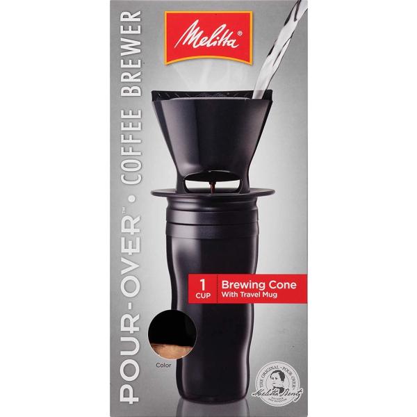 商品名Melitta Cone Pour-Over Coffee Brewer and Ready Set Joe Mug, Blackブランド：Melitta商品サイズ：1 Count高さ：11.6 cm横幅：13.9 cm奥行：26.6...