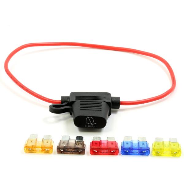 商品名Lumision ATO ATC Inline 16AWG Fuse Holder (Water Proof) + Fuse Set 5, 7.5, 10, 15, 20 AMPブランド：Lumision商品サイズ：高さ：0.6 cm...