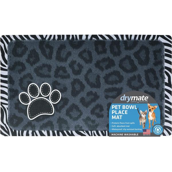 商品名Drymate Pet Bowl Placemat, Dog &amp; Cat Food Feeding Mat - Absorbent Fabric, Waterproof Backing, Slip-Resistant - Ma...