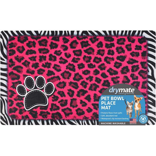 商品名Drymate Pet Bowl Placemat, Dog &amp; Cat Food Feeding Mat - Absorbent Fabric, Waterproof Backing, Slip-Resistant - Ma...