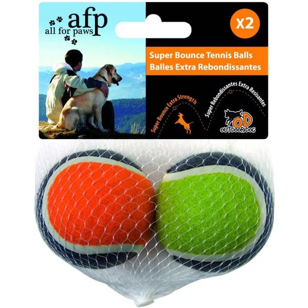 商品名ALL FOR PAWS Outdoor - Super Bounce Tennis Ball 2pk (6.4cm)ブランド：ALL FOR PAWS商品サイズ：6.4cm高さ：6.6 cm横幅：8.1 cm奥行：11.2 cm 商...