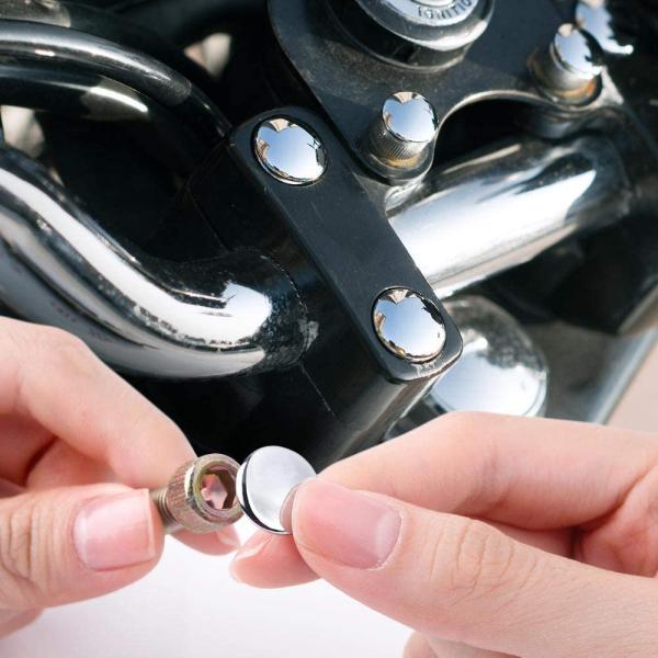 商品名KiWAV motorcycle round bolt cap screw cover plug chrome for 8mm thread allen head bolts, ie M6 allen keyKiWAV motorcy...