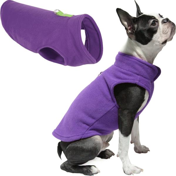 商品名Gooby Fleece Vest Dog Sweater - Lavender, Small - Warm Pullover Fleece Dog Jacket with O-Ring Leash - Winter Small Do...