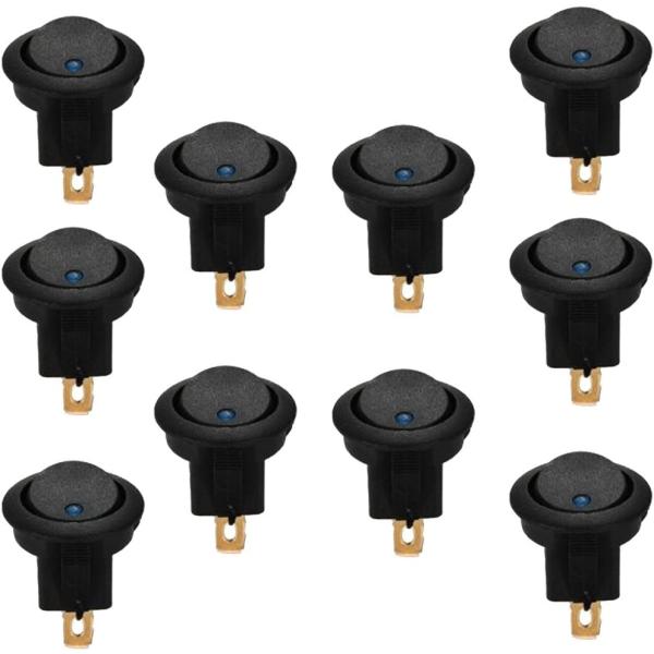 商品名ESUPPORT Car Blue LED Light Round Dot Toggle Switch 12V 16A ON Off 3Pin 19mm Pack of 10ブランド：ESUPPORT商品サイズ：高さ：1.5 cm横幅...