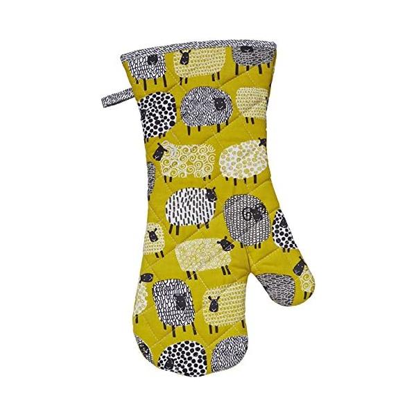 商品名Dotty Sheep Gauntlet Oven Glove - by Ulster WeaversUlster Weavers Dotty Sheep Cotton Single Gauntlet Oven Glove - wit...