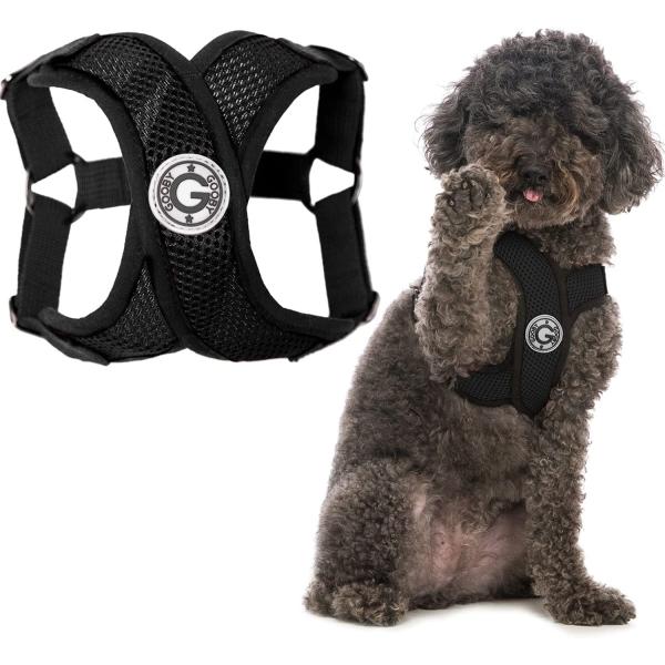 商品名Gooby Comfort X Step in Harness - Black, Large - No Pull Small Dog Harness Patented Choke-Free X Frame - Perfect on T...