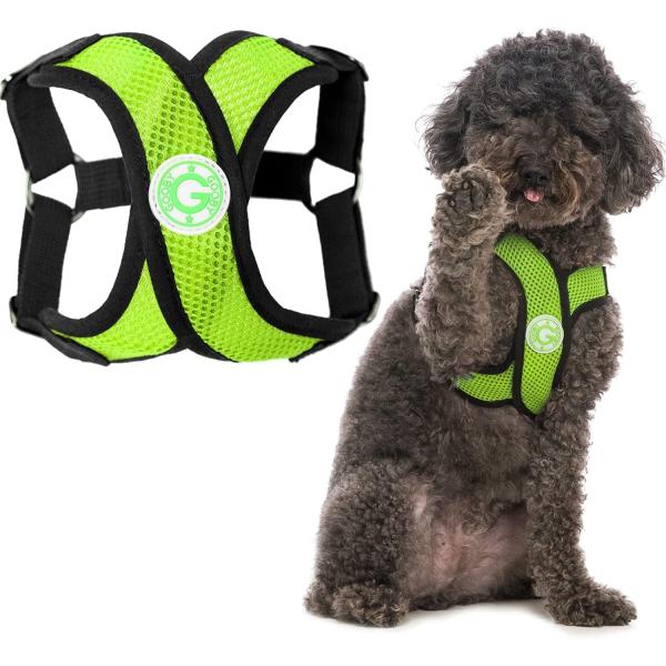 商品名Gooby Comfort X Step In Harness - Green, Medium - No Pull Small Dog Harness Patented Choke-Free X Frame - Perfect on ...
