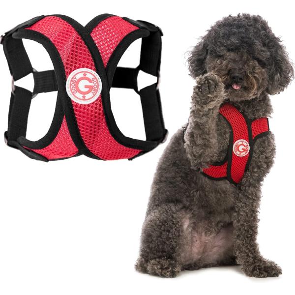 商品名Gooby Comfort X Step in Harness - Red, Large - Comfort X Step-in Small Dog Harness Patented Choke-Free X Frame - On T...