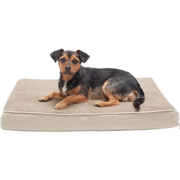 商品名Furhaven Medium Memory Foam Dog Bed Terry &amp; Suede Mattress w/ Removable Washable Cover - Clay, Mediumブランド：Furhave...