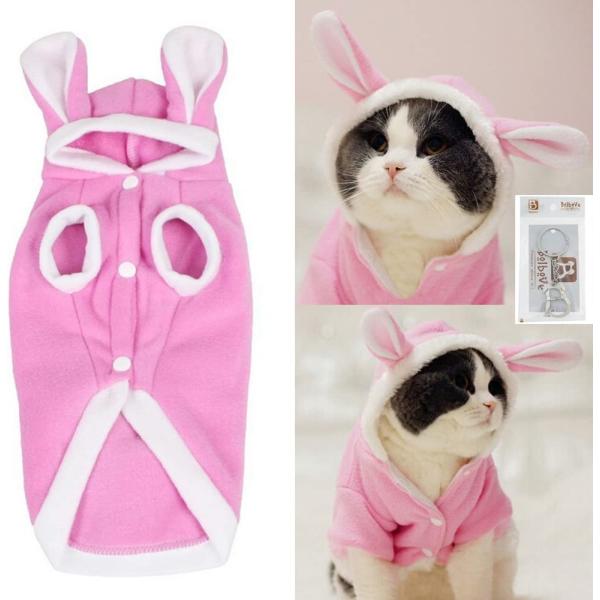 商品名Bro'Bear Plush Rabbit Outfit with Hood &amp; Bunny Ears for Small Dogs &amp; Cats Pink (Medium)ブランド：Bolbove商品サイズ：Medi...
