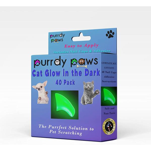 商品名Purrdy Paws 40 Pack Soft Nail Caps for Cat Claws Green Glow in The Dark Mediumブランド：Purrdy Paws商品サイズ：Medium高さ：1.6 cm横幅...