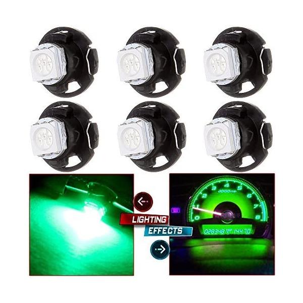 商品名cciyu 6 Pack T4.7 Neo Wedge 5050 Led Replacement fit for A/C Bulbs Lamp Light (green)ブランド：cciyu商品サイズ：高さ：0.3 cm横幅：7.1 ...