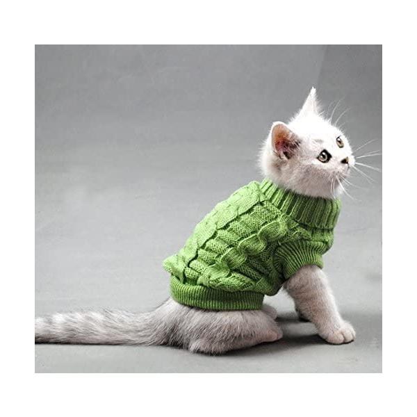 商品名Pet Cat Sweater Kitten Clothes for Cats Small Dogs,Turtleneck Cat Clothes Pullover Soft Warm,fit Kitty,Chihuahua,Tedd...