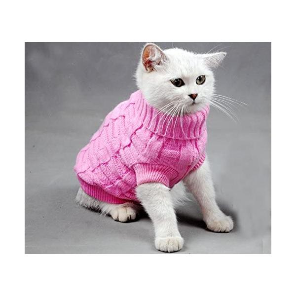 商品名Pet Cat Sweater Kitten Clothes for Cats Small Dogs,Turtleneck Cat Clothes Pullover Soft Warm,fit Kitty,Chihuahua,Tedd...