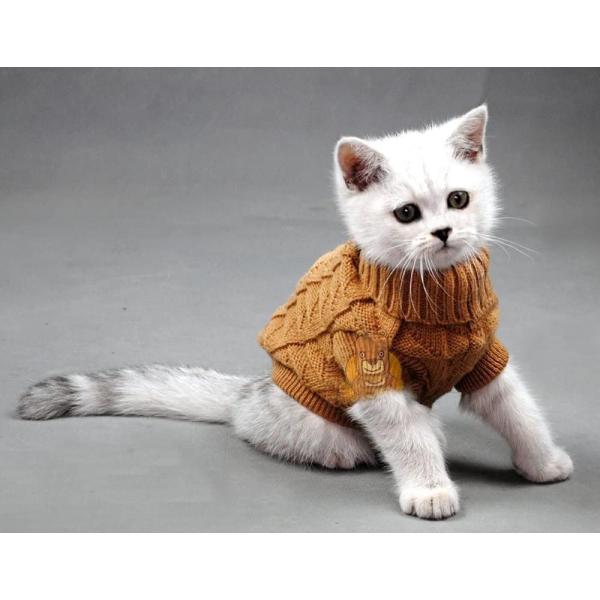 商品名Pet Cat Sweater Kitten Clothes for Cats Small Dogs,Turtleneck Cat Clothes Pullover Soft Warm,fit Kitty,Chihuahua,Tedd...