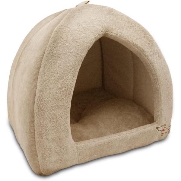 商品名Best Pet Tent Bed For Dogs And Cats, Coral Fleece Tan, Large 18x18x16 InchesPet Tent - Soft Bed for Dog and Cat by Be...
