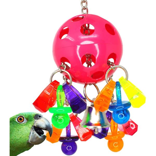 商品名Bonka Bird Toys 1938 Paci Pull Colorful Pacifier Ring Acrylic Parrot Parrotlet Budgie Quaker Africanブランド：Bonka Bird T...