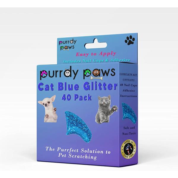 商品名Purrdy Paws 40 Pack Soft Nail Caps for Cat Claws Blue Glitter Kittenブランド：Purrdy Paws商品サイズ：Kitten高さ：0.8 cm横幅：6.9 cm奥行：...