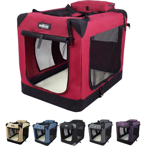 商品名EliteField 3-Door Folding Soft Dog Crate, Indoor &amp; Outdoor Pet Home, Multiple Sizes and Colors Available (20"" L ...