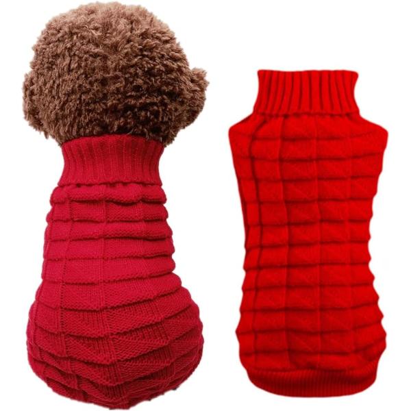 商品名Knitted Braid Plait Turtleneck Sweater Knitwear Outwear for Dogs &amp; Cats (Red, XXL)ブランド：Wiz BBQT商品サイズ：XXL高さ：5.1 cm...