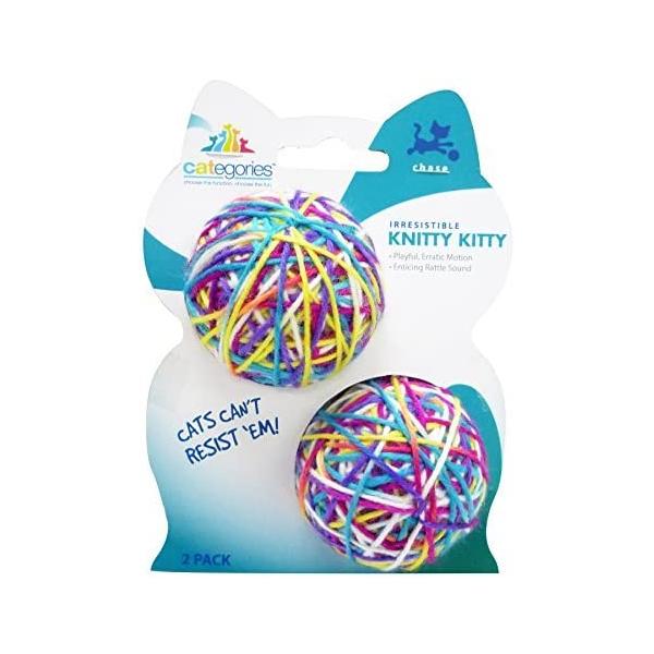 商品名Categories Knitty Kitty 2 Pack - Yarn Ball Cat Toy With Rattleブランド：Categories商品サイズ：2 Pack / Small高さ：5.1 cm横幅：7.6 cm奥行...