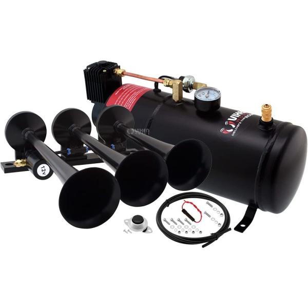 商品名Vixen Horns Train Horn Kit for Trucks/Car/Semi. Complete Onboard System- 150psi Air Compressor, 1 Gallon Tank, 3 Trum...