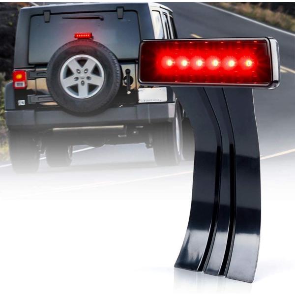 商品名Xprite LED Third Brake Lights w/Smoke Lens High Mount Stop 3rd Tail Light Compatible with 2007-2018 Jeep Wrangler JKブ...
