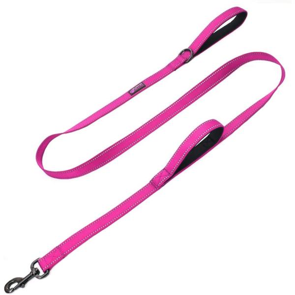 商品名Max and Neo Double Handle Traffic Dog Leash Reflective - We Donate a Leash to a Dog Rescue for Every Leash Sold (Pink...
