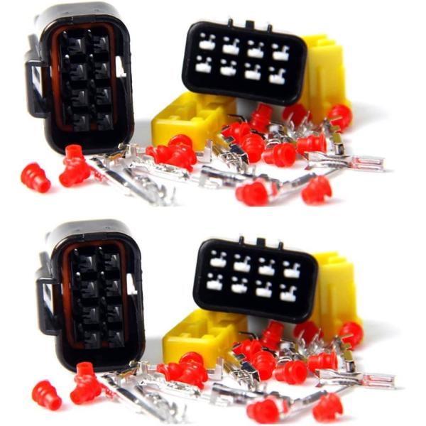 商品名Qiorange Wire Cable Connector Plug in 8 Pins Way Waterproof Electrical Sets Car HID (8Pin 2 Set)ブランド：Qiorange商品サイズ：8P...