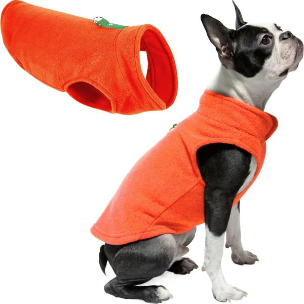 商品名Gooby Fleece Vest Dog Sweater - Pumpkin, X-Large - Warm Pullover Fleece Dog Jacket with O-Ring Leash - Winter Small D...