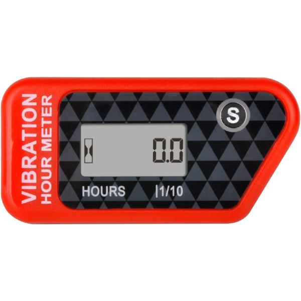 商品名RL-HM016B(赤)アワーメーター モトクロスエンジンボートスノーモービルオートバイチェーンソーATVのジェットスキーのために防水LCDワイヤレス振動アワーメーターカウンターRunleader Digital Self Power...