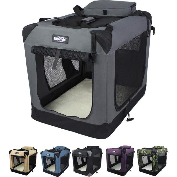 商品名EliteField 3-Door Folding Soft Dog Crate, Indoor &amp; Outdoor Pet Home, Multiple Sizes and Colors Available (30"" L ...