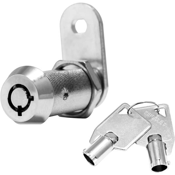 商品名Kingsley管状カムロックと1   1 / 8 ""円柱--クローム仕上げ、Keyed Alike 1-1/8""Kingsley Tubular Cam Lock with 1-1/8"" Cylinder-Chrome Fin...