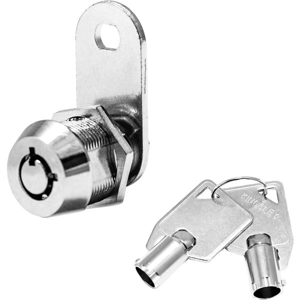 商品名Kingsley管状カムロックと1   1 / 8 ""円柱--クローム仕上げ、Keyed Alike 5/8""Kingsley Tubular Cam Lock with 5/8"" Cylinder-Chrome Finish,...