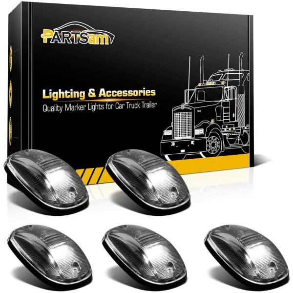 商品名Partsam 5PCS Cab Lights LED Cab Marker Top Roof Running Lights Clear Lens White 9 LED Assembly Light Compatible with ...