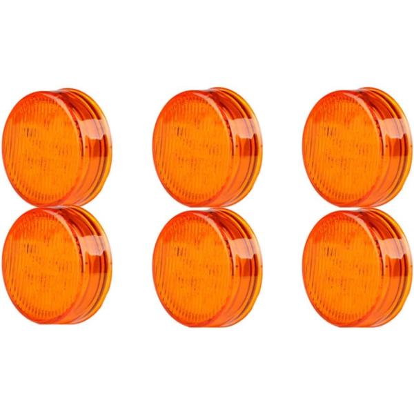 商品名cciyu 6 PCS Truck Trailer 2.5"" Round Marker Led 13 Diodes Round Side Marker Light Flush Mount Amberブランド：cciyu商品サイズ：高...