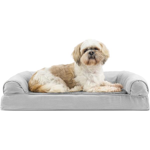 商品名Furhaven Medium Orthopedic Dog Bed Plush &amp; Suede Sofa-Style w/ Removable Washable Cover - Gray, Mediumブランド：Furhav...