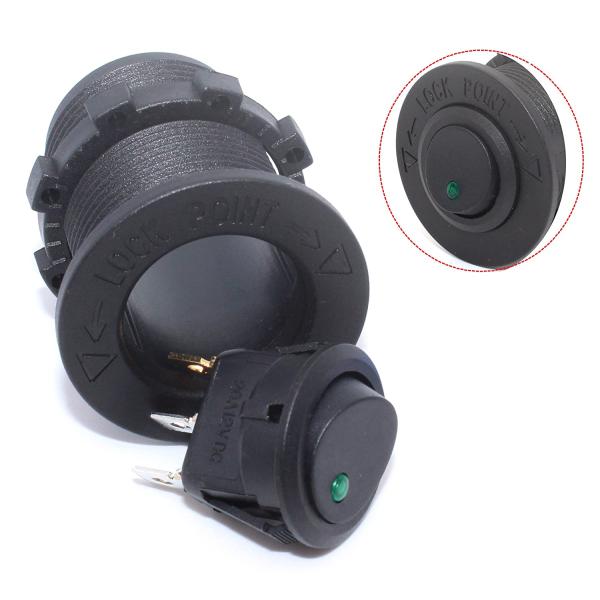 商品名Cllena 車 トラック ロッカートグル LEDスイッチシェル 3ピン オン/オフコントロール 12V (グリーンライト)Cllena Car Truck Rocker Toggle LED Switch Shell 3 Pins ...