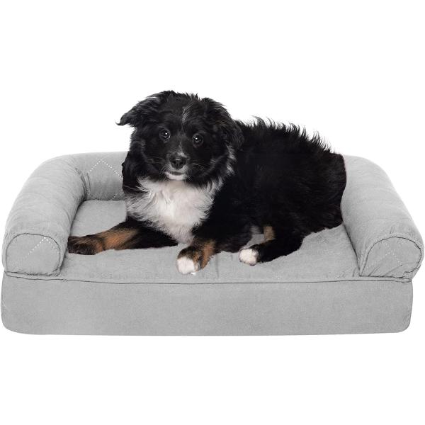 商品名Furhaven Small Orthopedic Dog Bed Quilted Sofa-Style w/ Removable Washable Cover - Silver Gray, Smallブランド：Furhaven商品サ...
