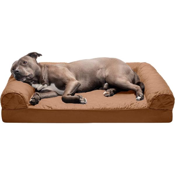 商品名Furhaven Large Orthopedic Dog Bed Quilted Sofa-Style w/ Removable Washable Cover - Toasted Brown, Largeブランド：Furhaven商...